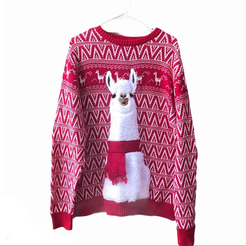 Blizzard Bay Soft & Fuzzy Llama Christmas Sweater - Gem